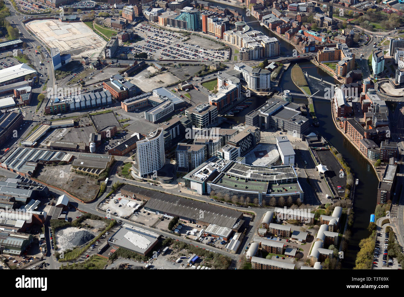 aerial view of Leeds city centre from over the Cross Green area Stock ...