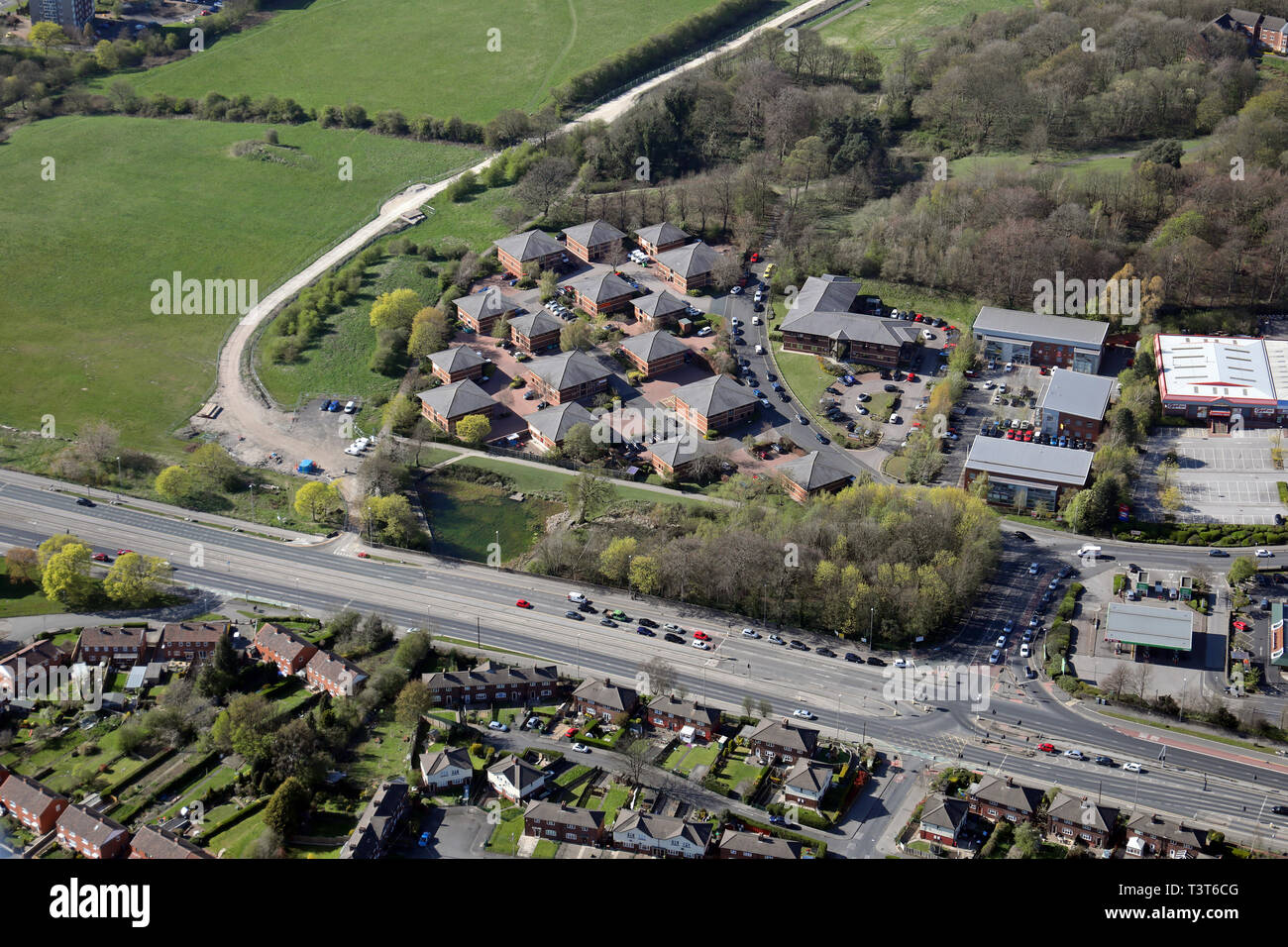 aerial view of business premises & offices on Killingbeck Drive on the ...