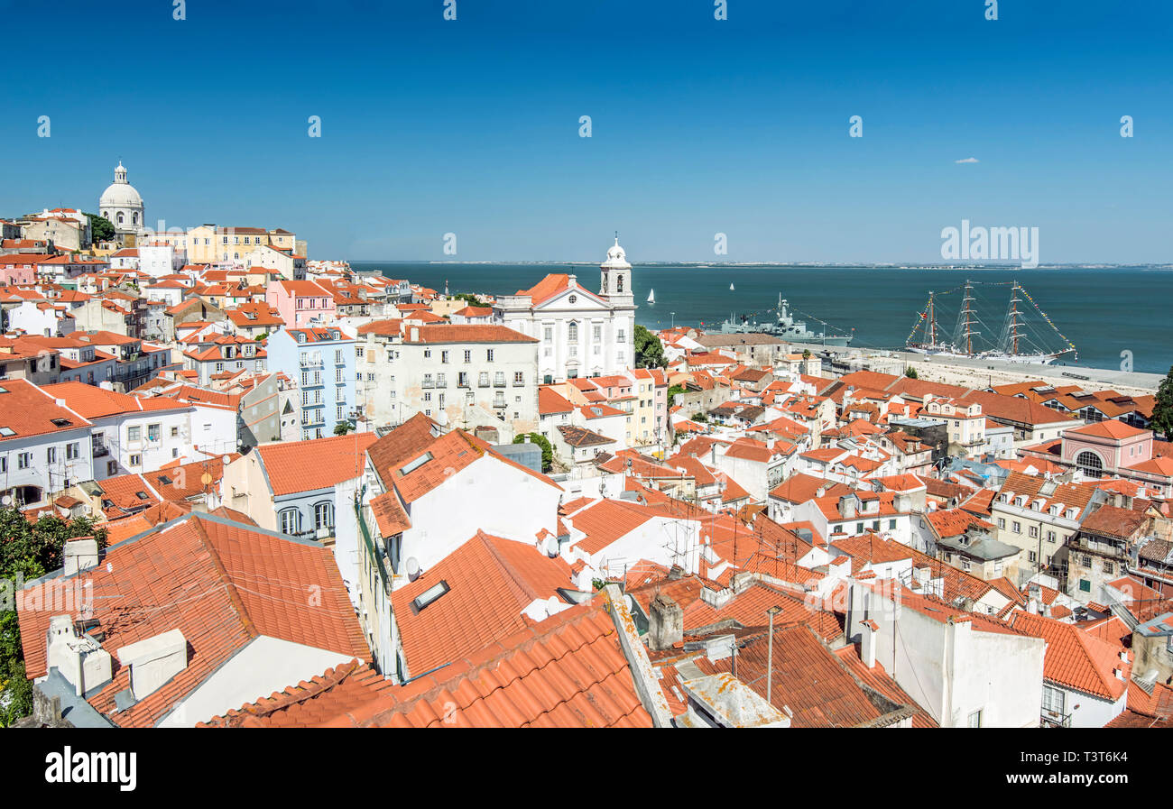 Aerial view of Lisbon cityscape, Lisbon, Portugal Stock Photo - Alamy