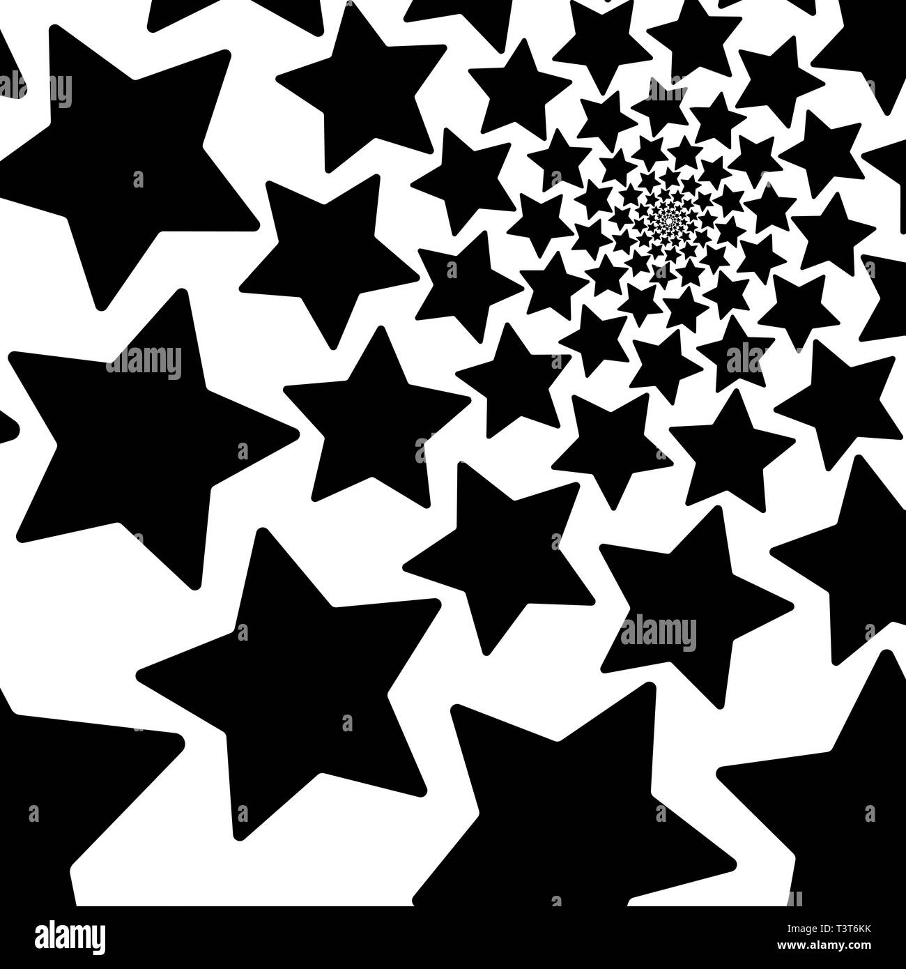 Isolated spiral of stars on a white Square background. Design Element ...