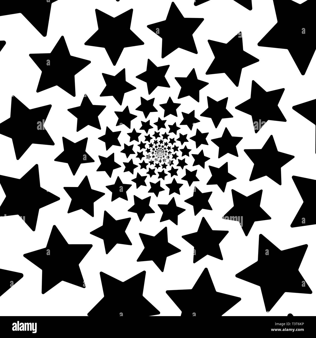 Isolated spiral of stars on a white Square background. Design Element ...