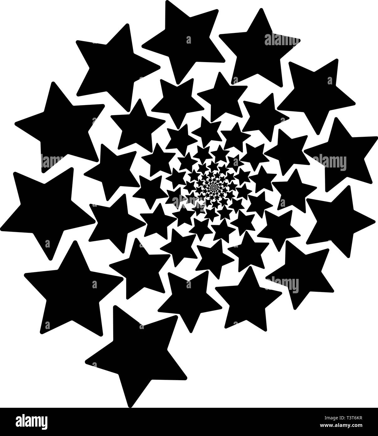Isolated spiral of stars on a white Square background. Design Element ...