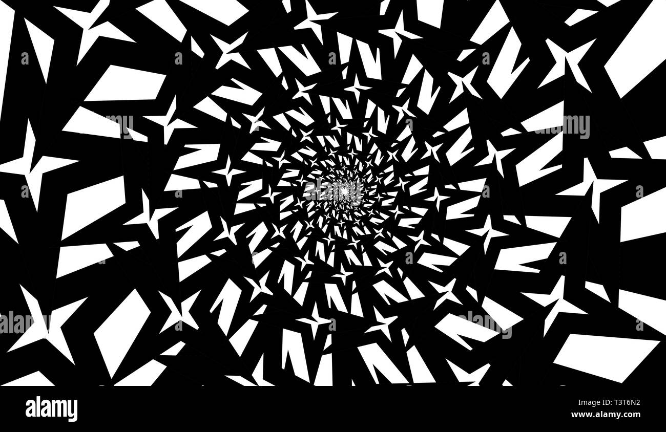 Isolated spirals of star hexagons on white rectangle background. design ...