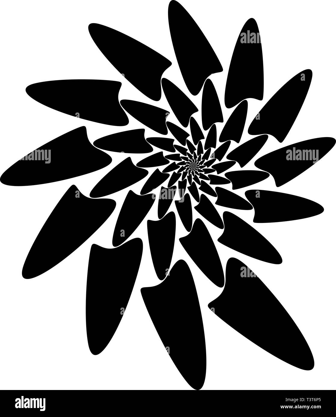 Abstract spiral figure rotation. Square Background black on white Stock ...