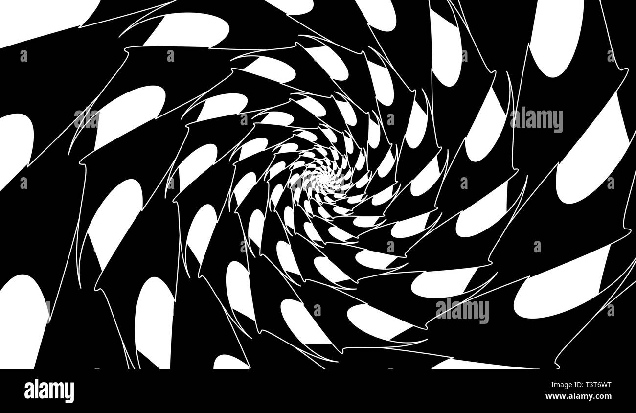 Abstract spiral figure rotation. Background black on white Stock Vector ...