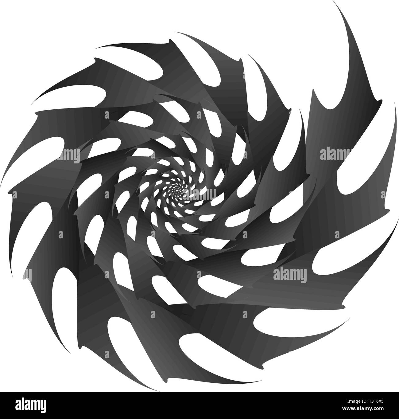 Abstract spiral figure rotation. Square Background black on white Stock ...