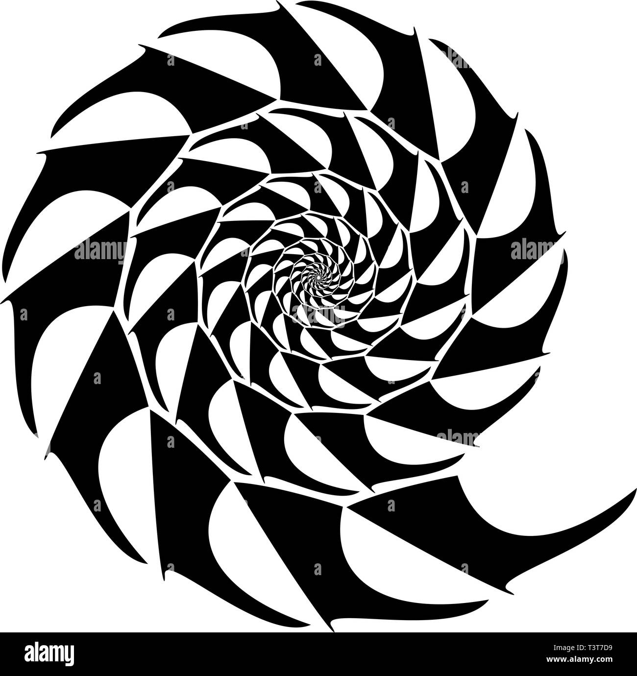 Abstract vector shell. Spiral shape, shell. Design element on white ...