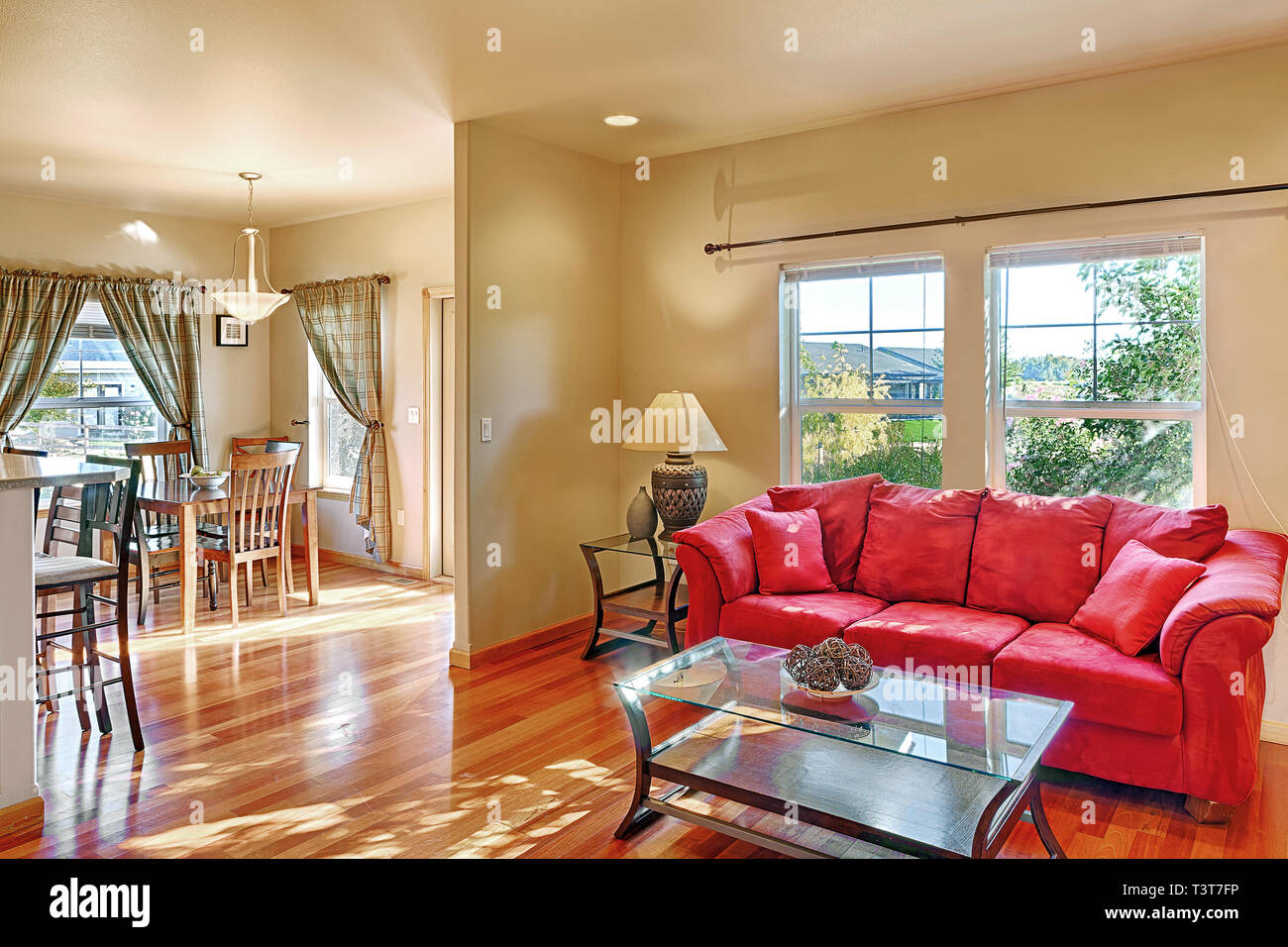 Sofa and coffee table in living room Stock Photo - Alamy