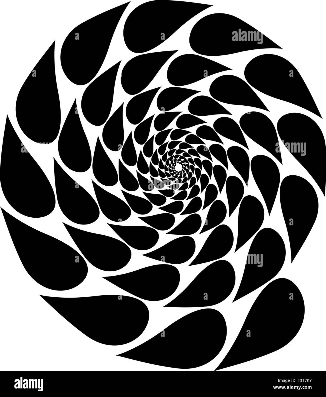 Vector spiral on white background. Floral pattern, symmetry Stock ...