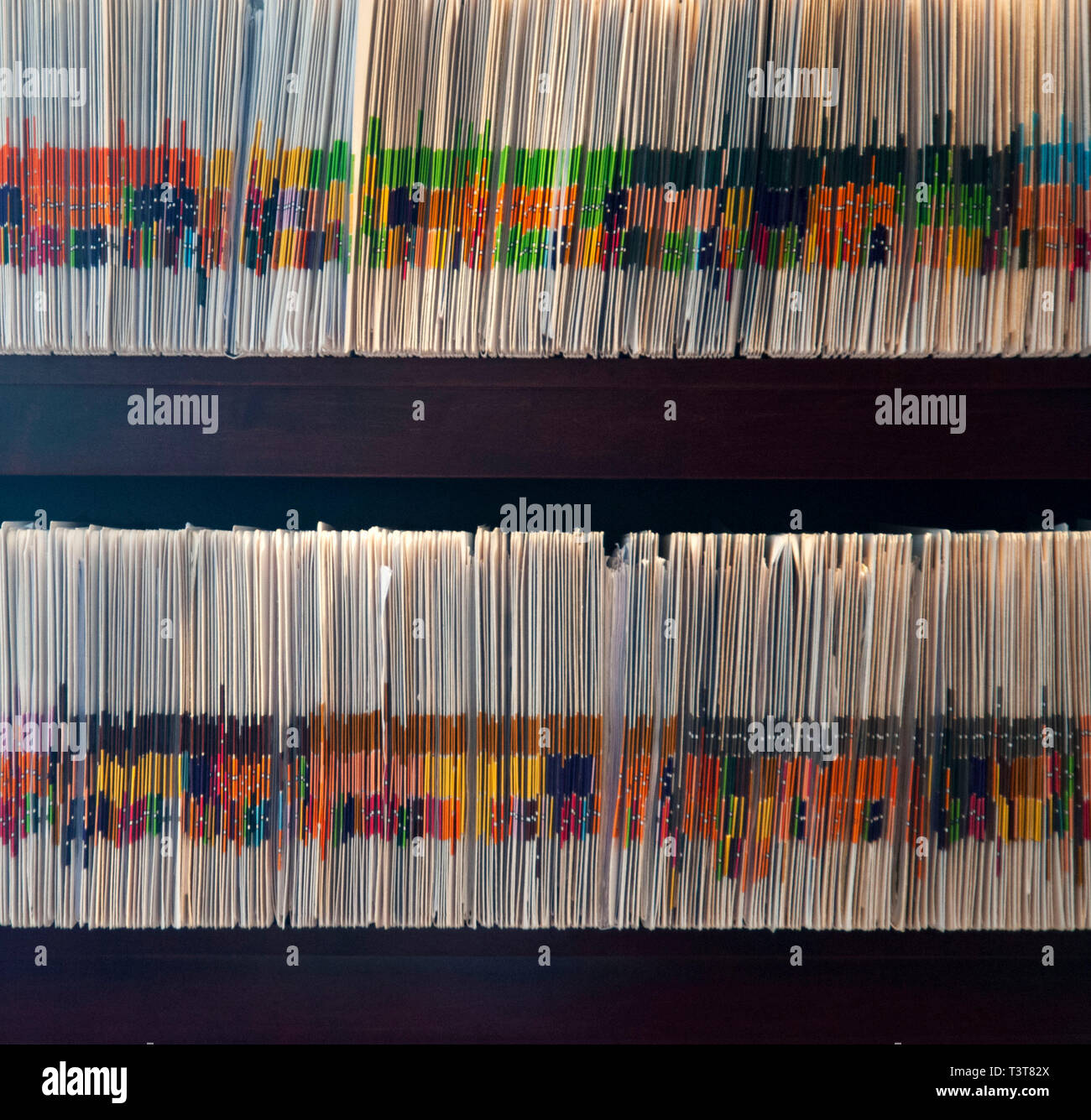 Files arranged in shelves Stock Photo - Alamy