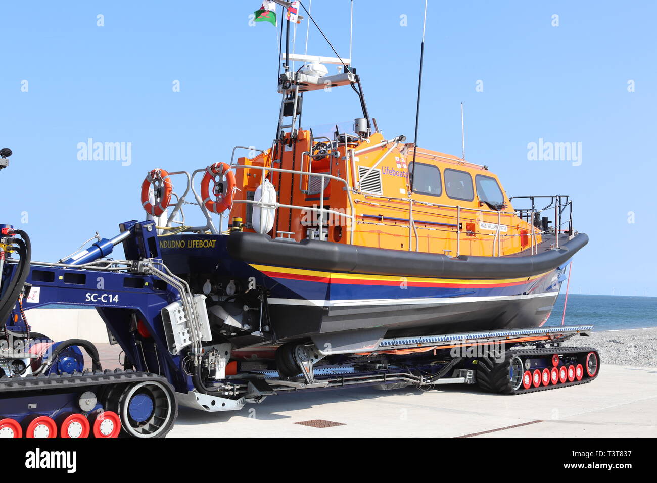 RNLI Lifeboat station Llandudno, Wales Stock Photo - Alamy