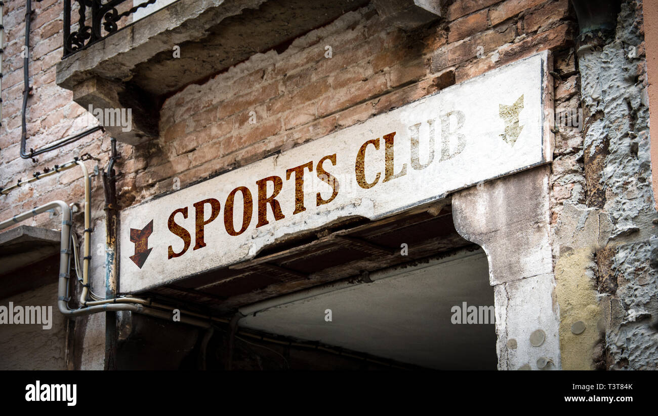 Street Sign Sports Club Stock Photo - Alamy