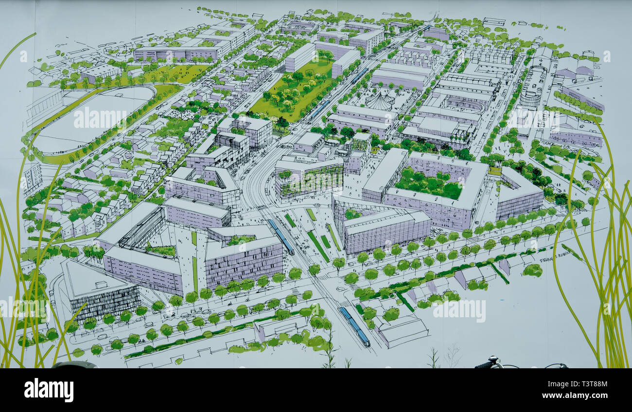 Bordeaux, Tramway, Begles Terres Neuves Stock Photo - Alamy