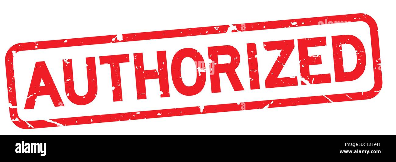 Grunge red authorized word square rubber seal stamp on white background Stock Vector Image & Art ...