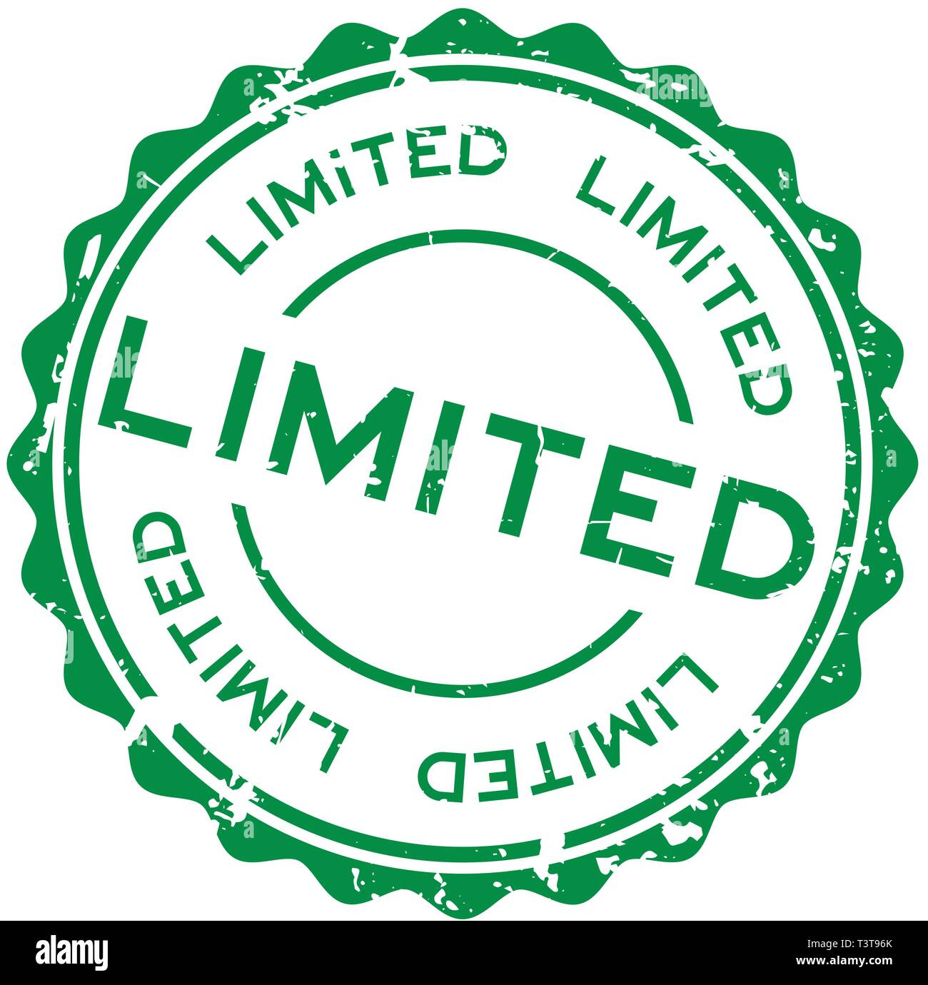 Grunge green limited word round rubber seal stamp on white background Stock Vector Image & Art ...