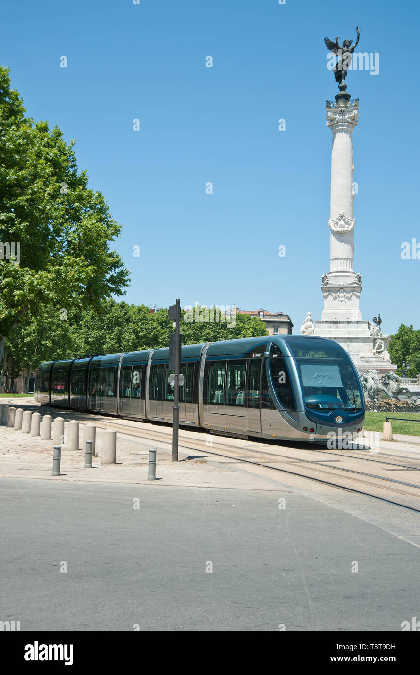 Bordeaux, Tramway, Quinconces Stock Photo - Alamy