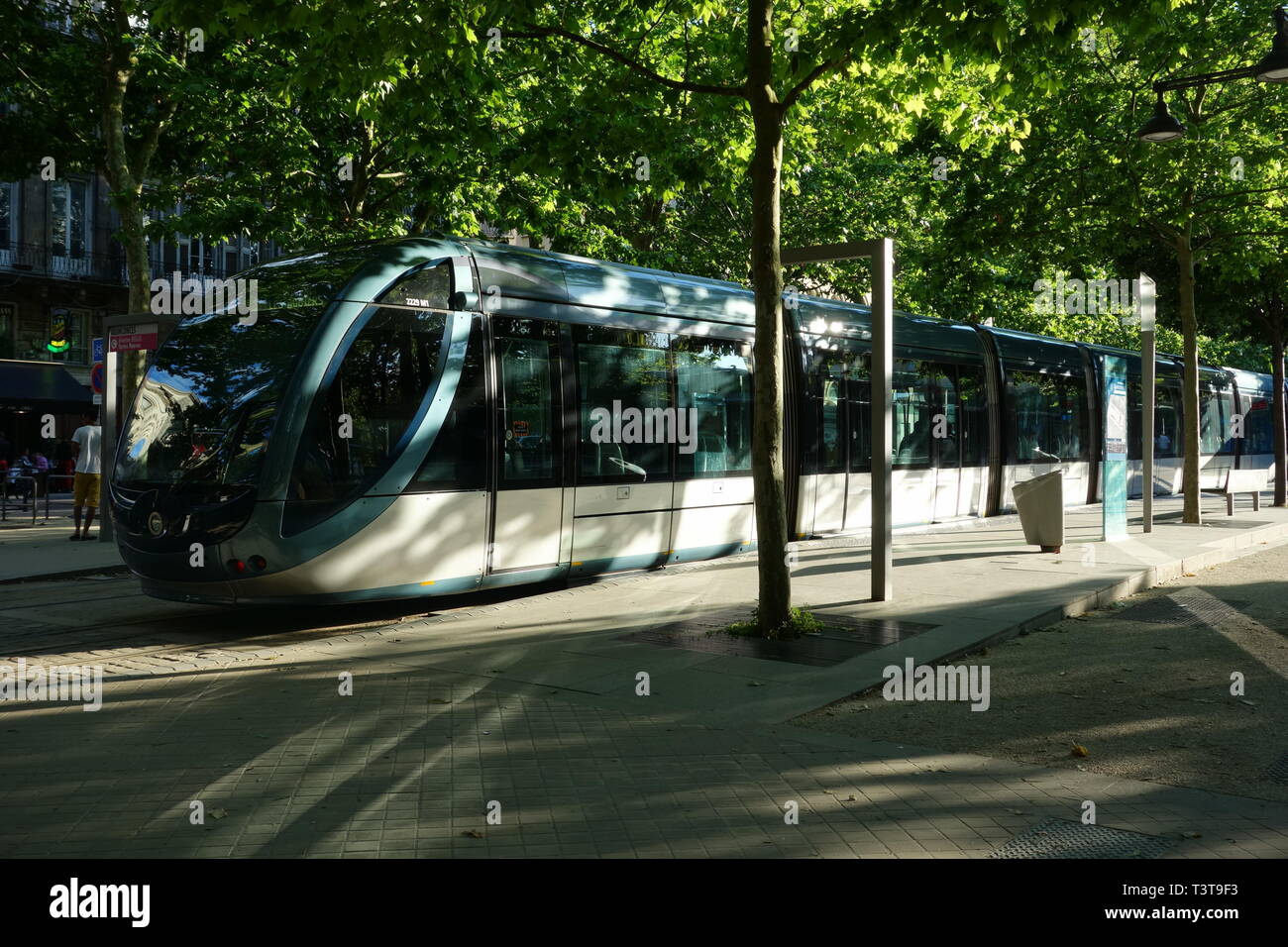 Bordeaux, Tramway, Quinconces Stock Photo - Alamy