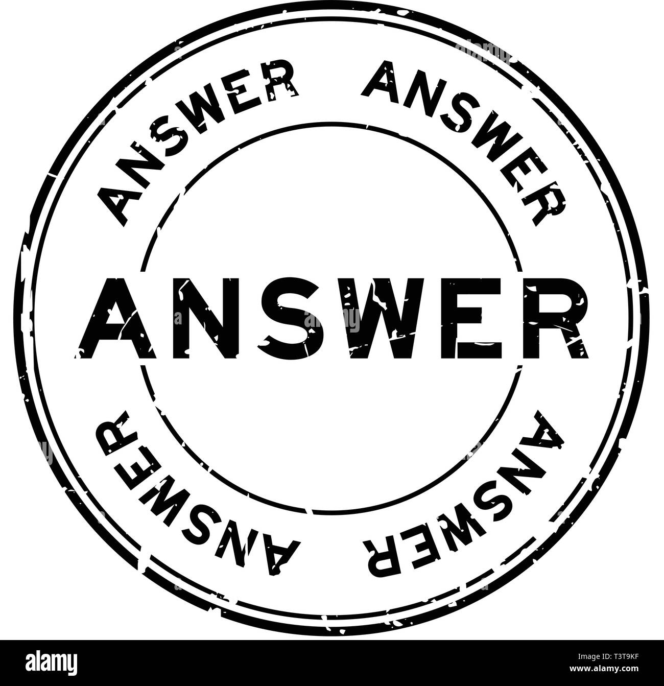 Grunge black answer word round rubber seal stamp on white background Stock Vector Image & Art ...