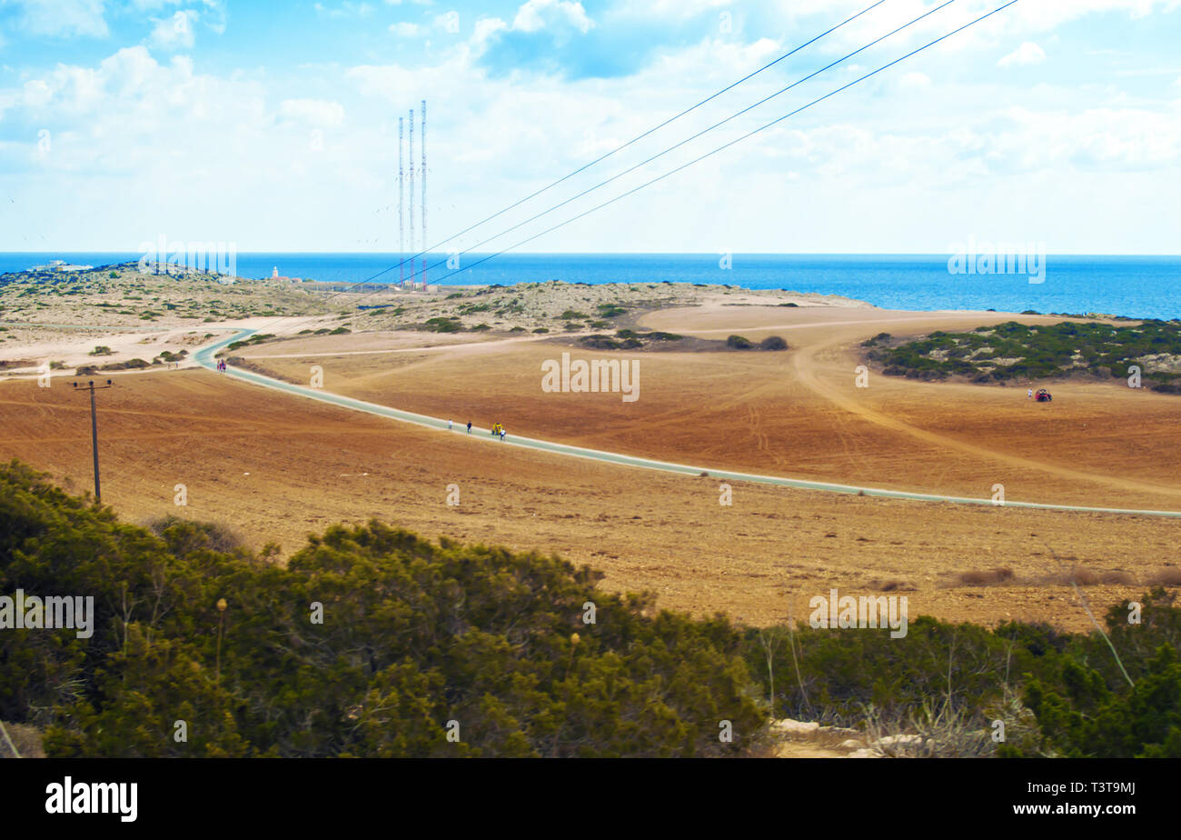 Image of one long road in the barren sandy expanse coastline near Cape ...