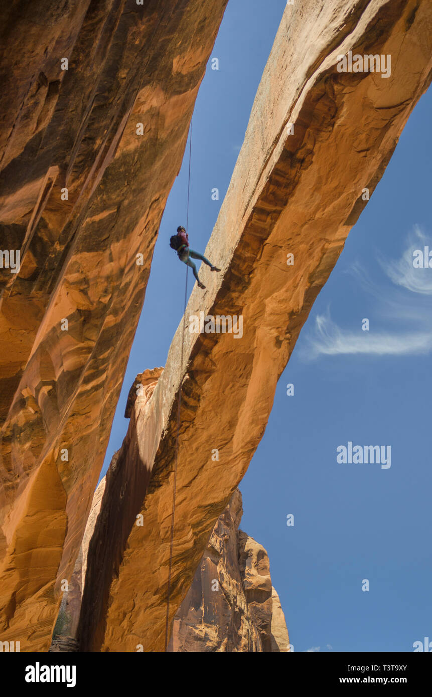 Male climber dangling hi-res stock photography and images - Alamy