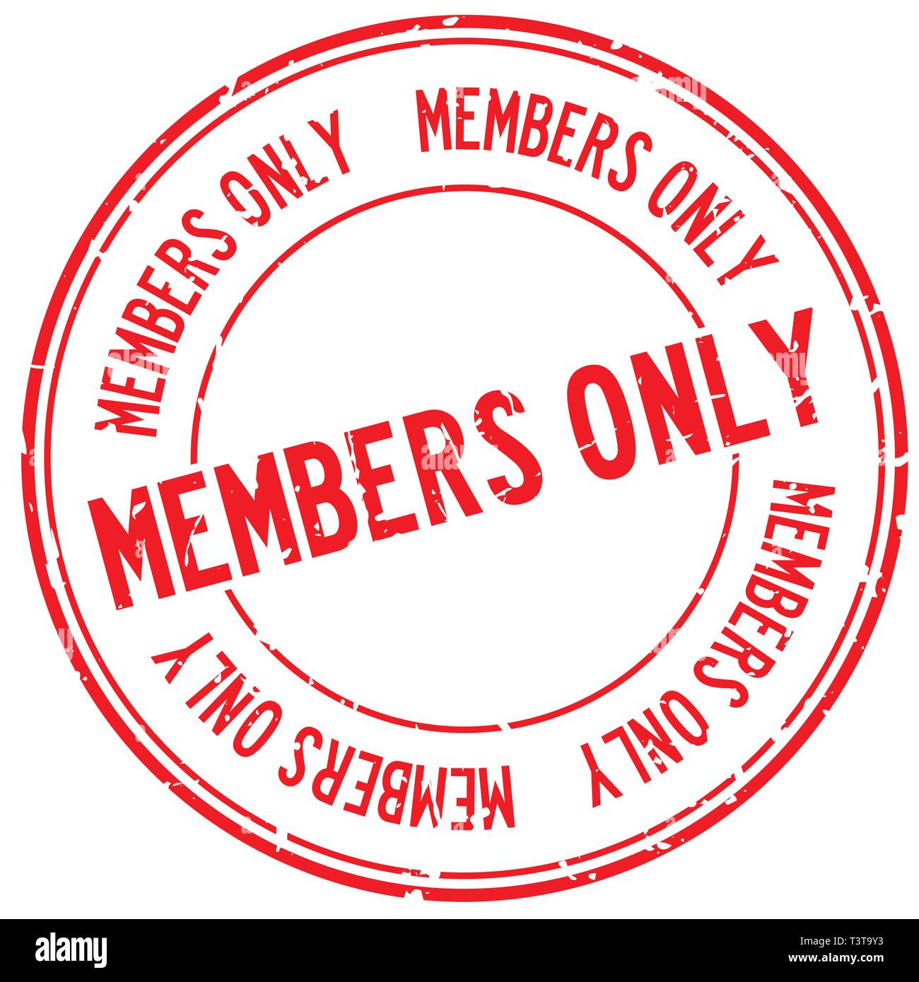 Grunge red members only word round rubber seal stamp on white background Stock Vector Image ...