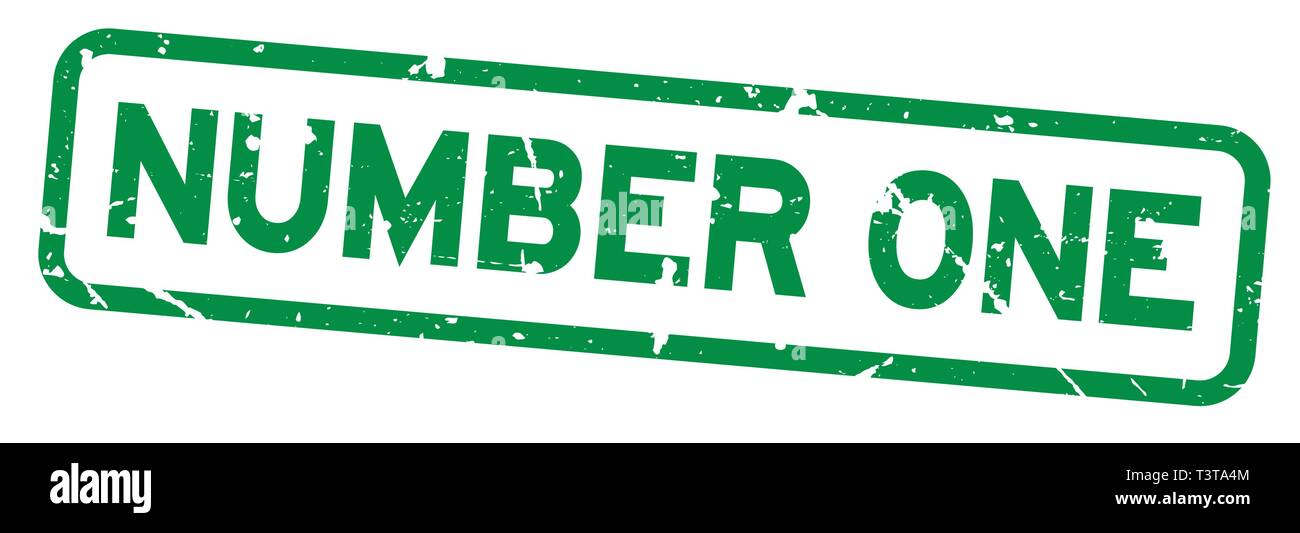 Grunge green number one wording square rubber seal stamp on white background Stock Vector Image ...