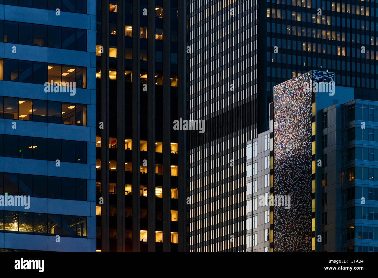 Seattle night high angle hi-res stock photography and images - Alamy