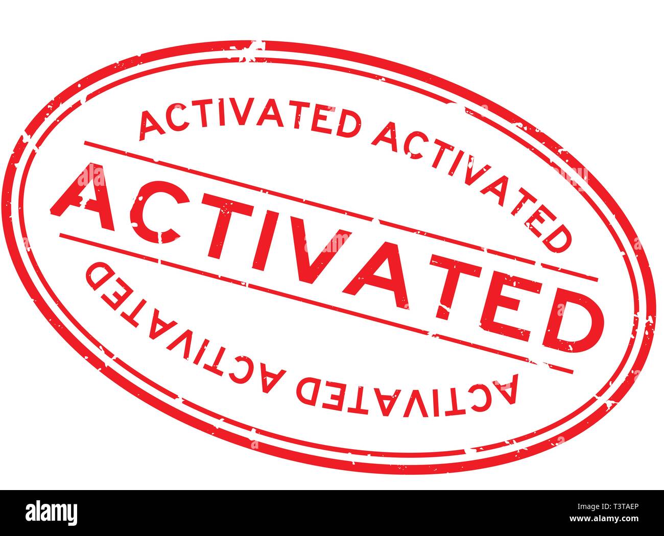 Grunge red activated word oval rubber seal stamp on white background Stock Vector Image & Art ...