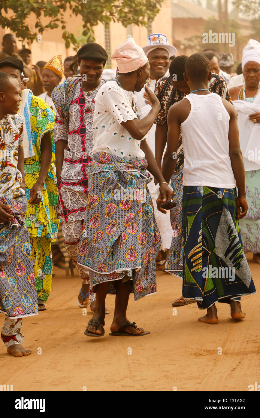 Procession of the Voodoo Festival in Ouidah, which goes from the sacred ...