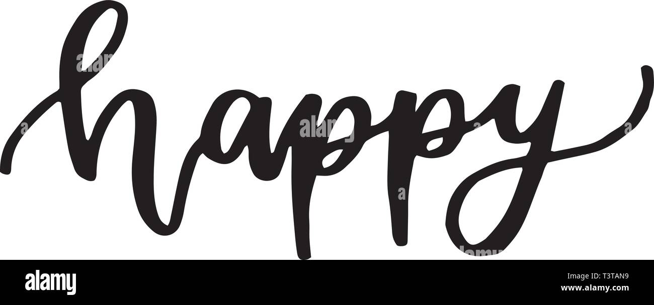 Happiness Written In Cursive