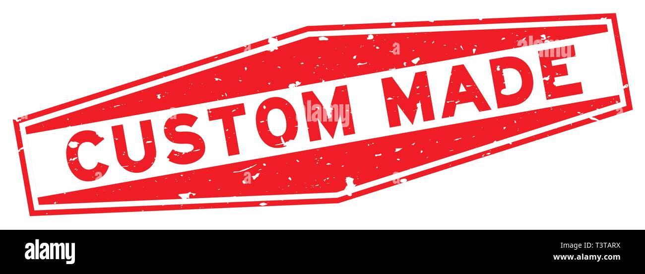 Grunge red custom made word hexagon rubber seal stamp on white background Stock Vector Image ...