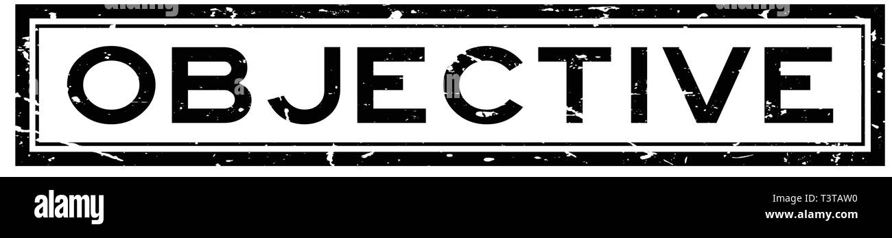 Grunge black objective word square rubber seal stamp on white ...