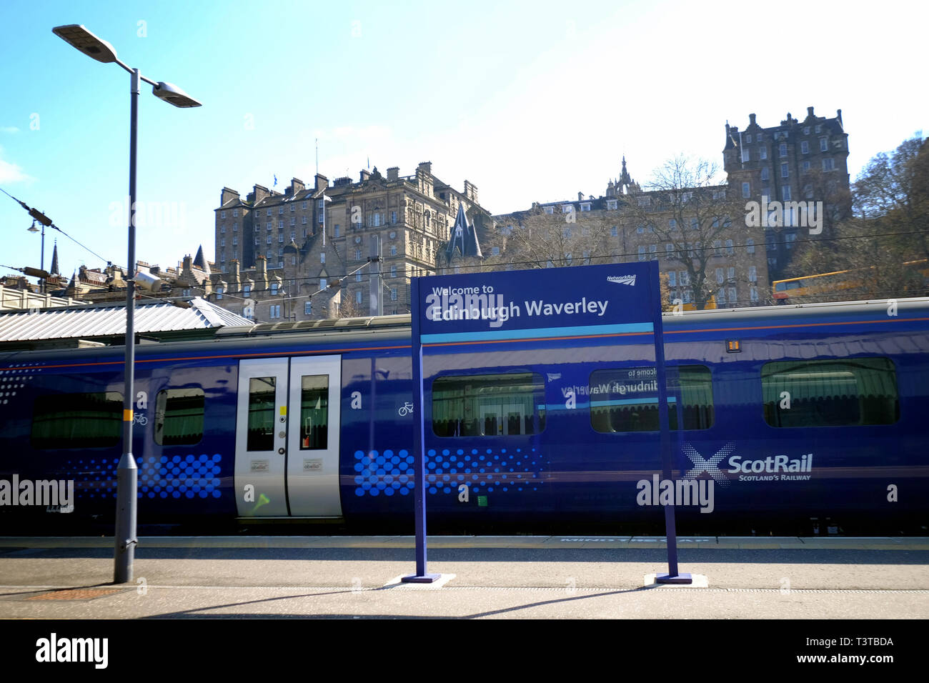 A ScotRail train at Edinburgh Waverley Station Stock Photo - Alamy
