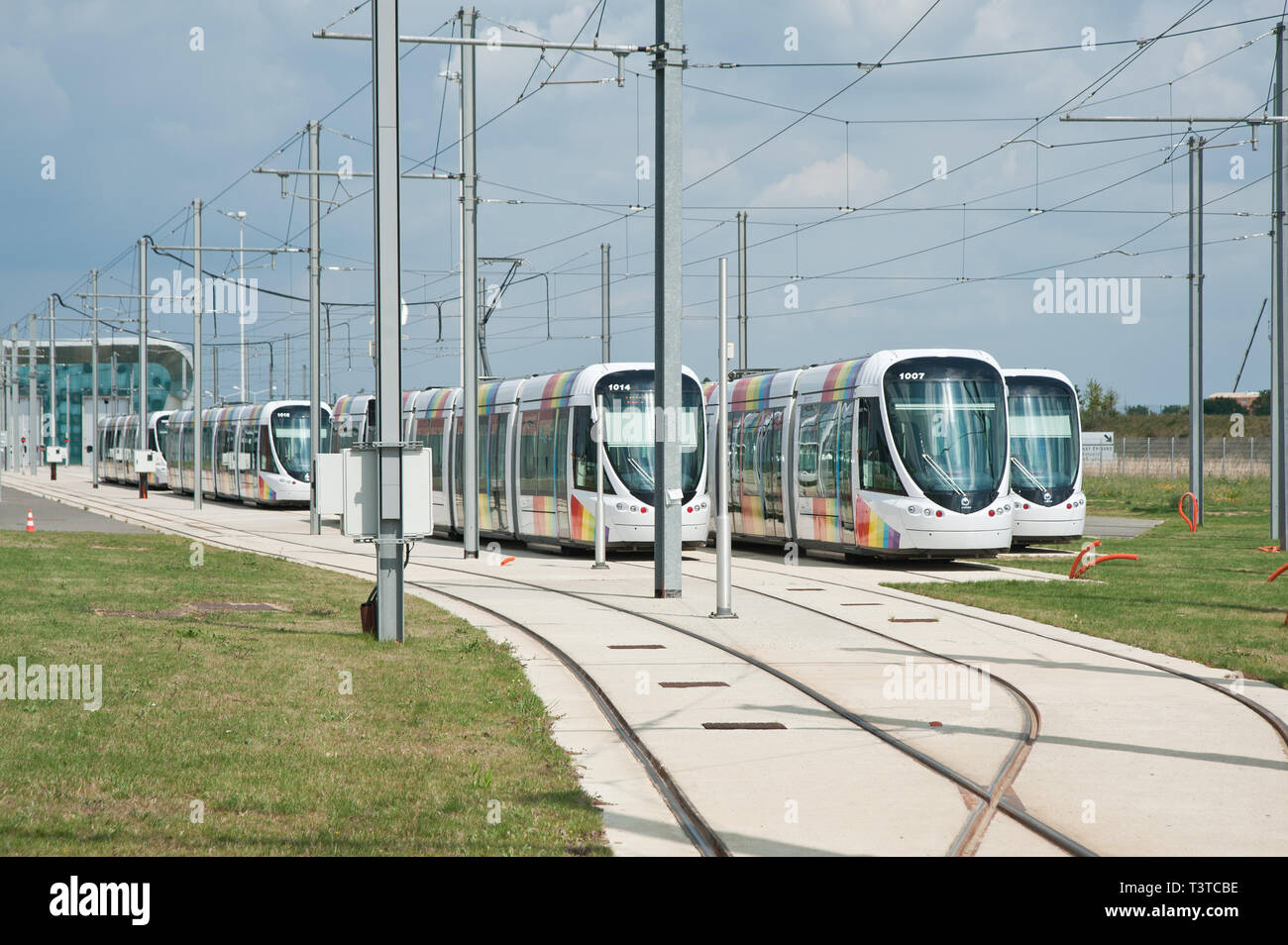 Angers, moderne Straßenbahn, Depot - Angers, modern Tramway, Depot ...