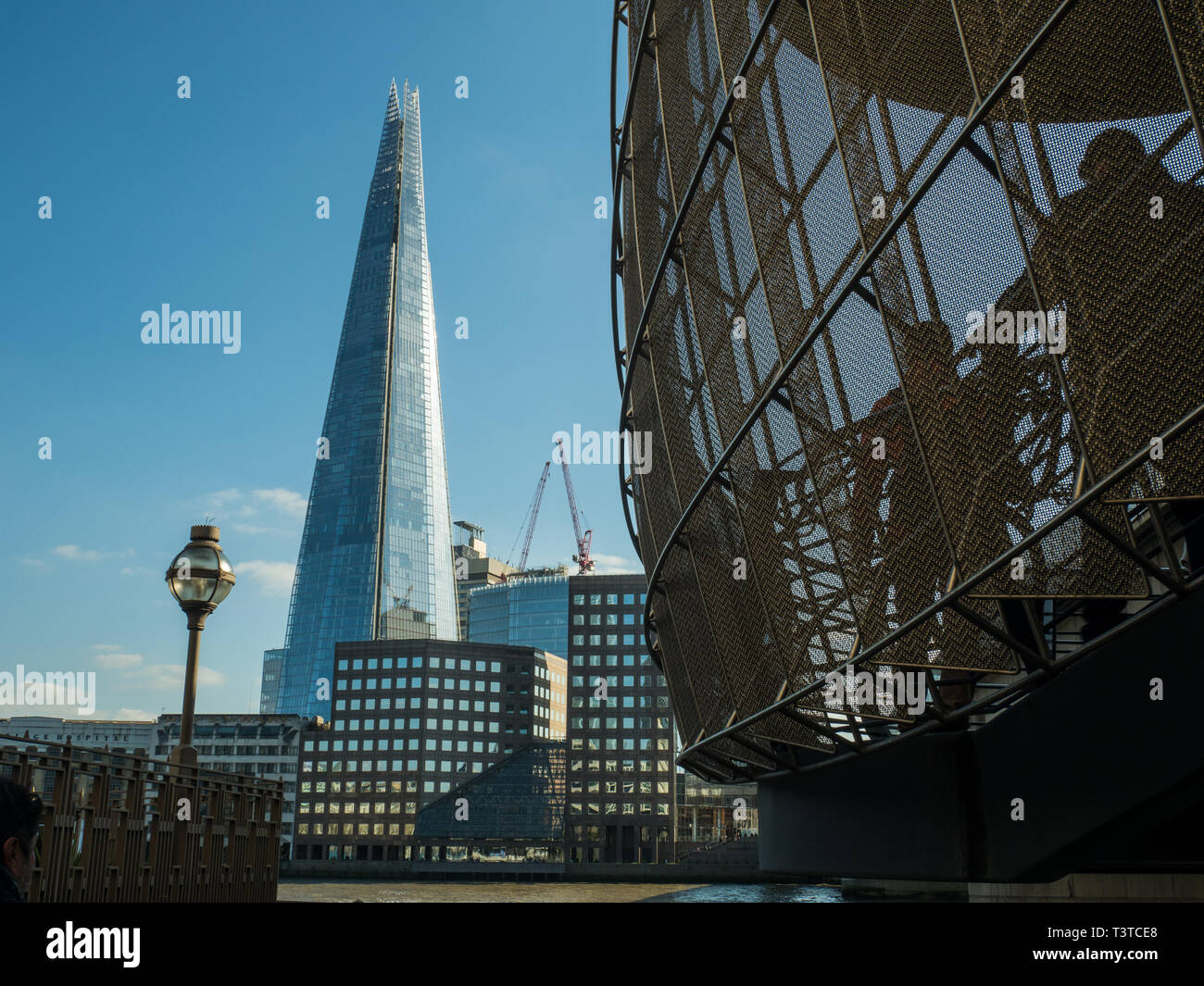 The Shard skyscraper plus a caged walkway, London, England Stock Photo ...