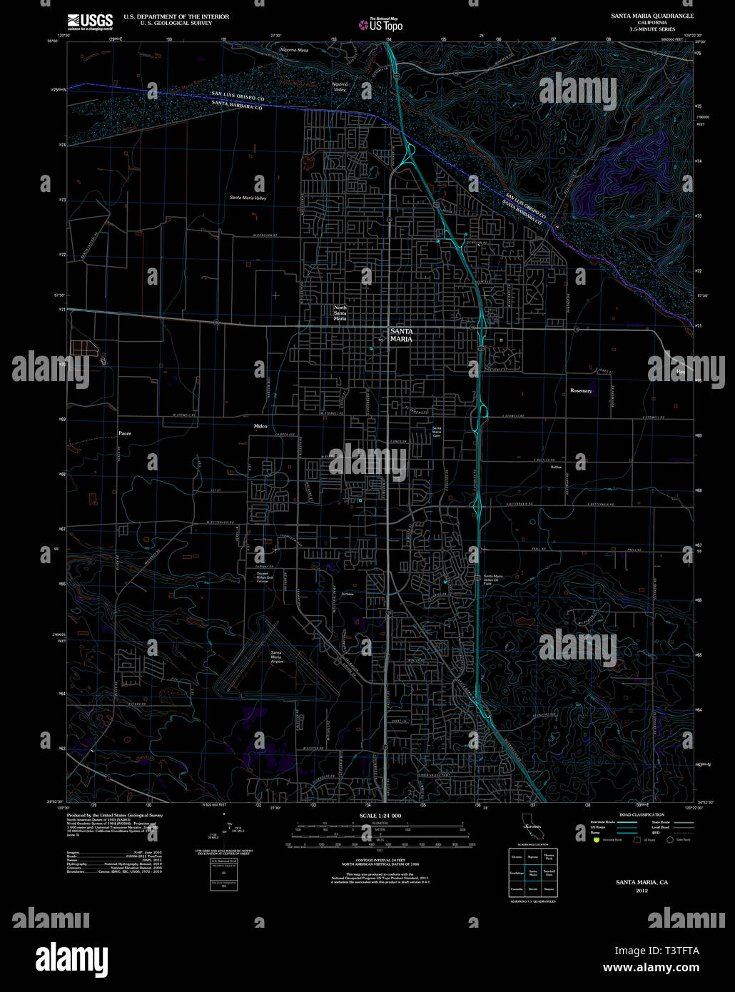 Santa maria california map hi-res stock photography and images - Alamy