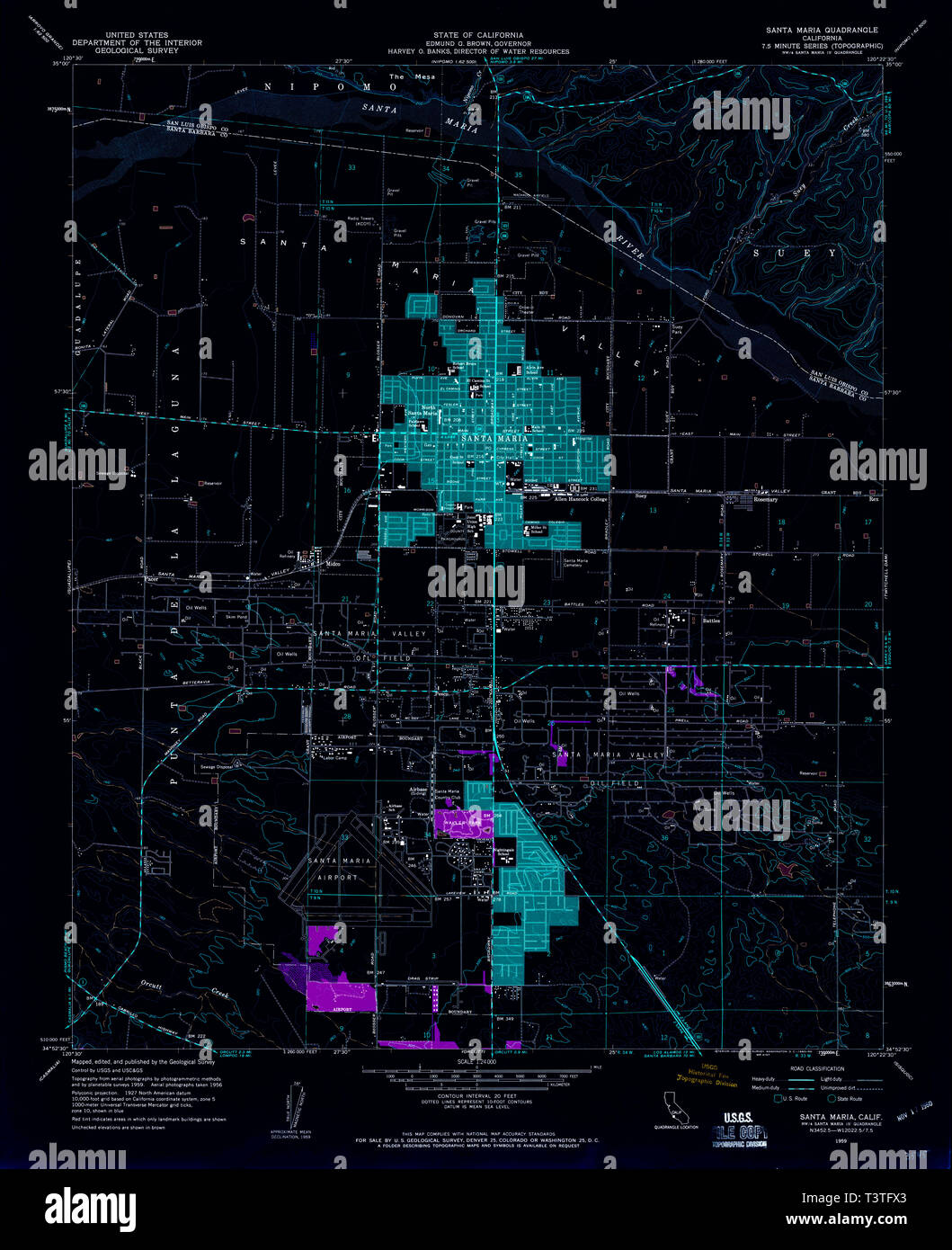 Map of santa maria california hi-res stock photography and images - Alamy