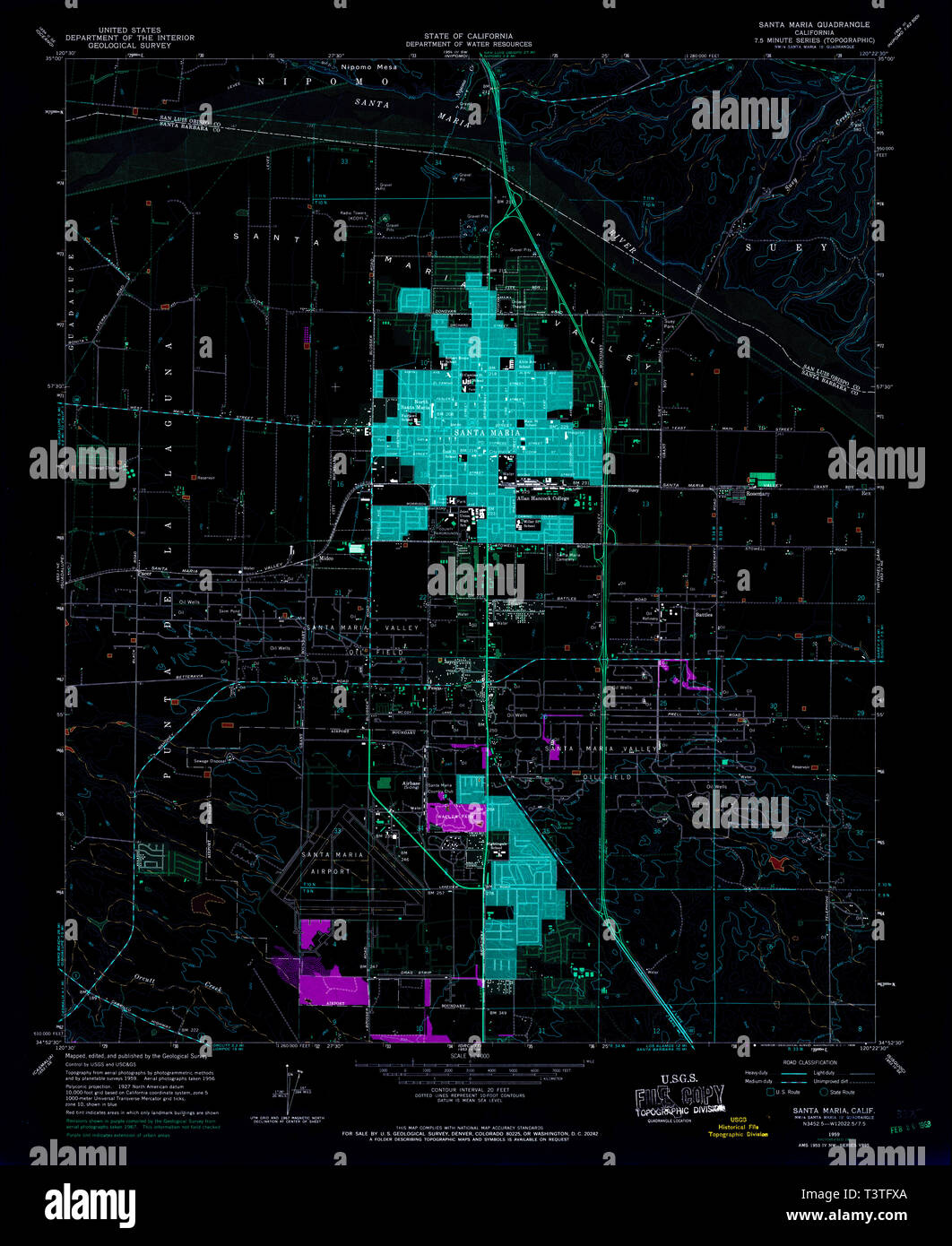 Map of santa maria california hi-res stock photography and images - Alamy