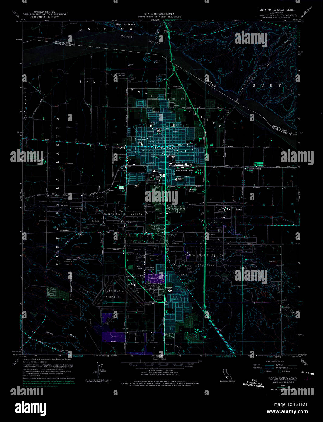 Santa maria california map hi-res stock photography and images - Alamy