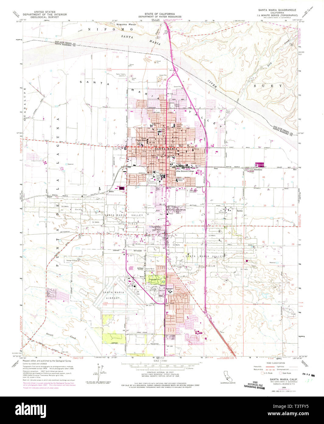 Map of santa maria california hi-res stock photography and images - Alamy