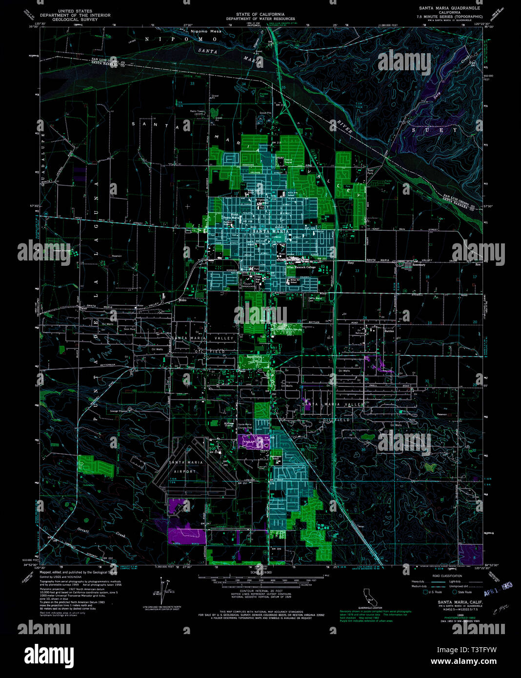 Santa maria california map hi-res stock photography and images - Alamy