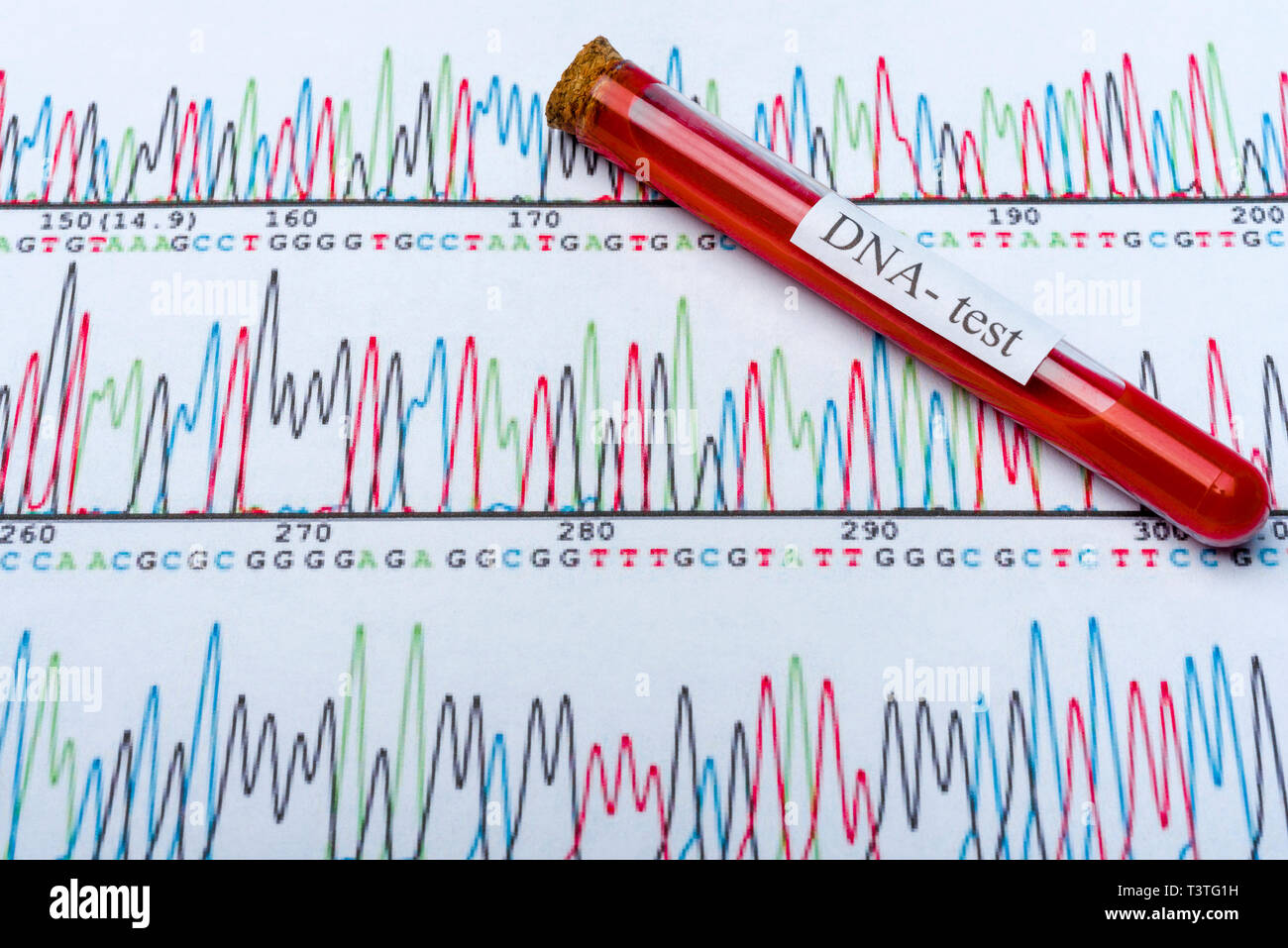 DNA molecule forming inside the vial in for blood analysis Stock Photo ...