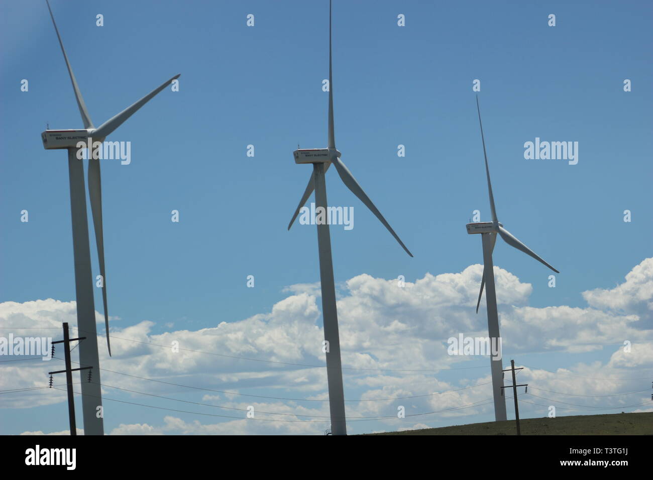 Three wind turbines Stock Photo - Alamy
