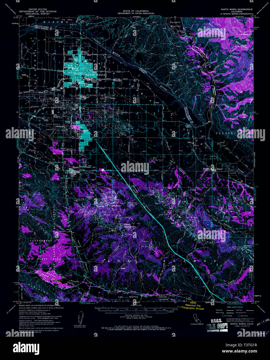 Map of santa maria california hi-res stock photography and images - Alamy