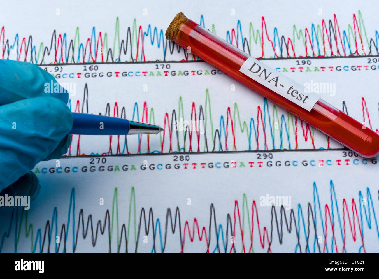 DNA molecule forming inside the vial in for blood analysis Stock Photo ...