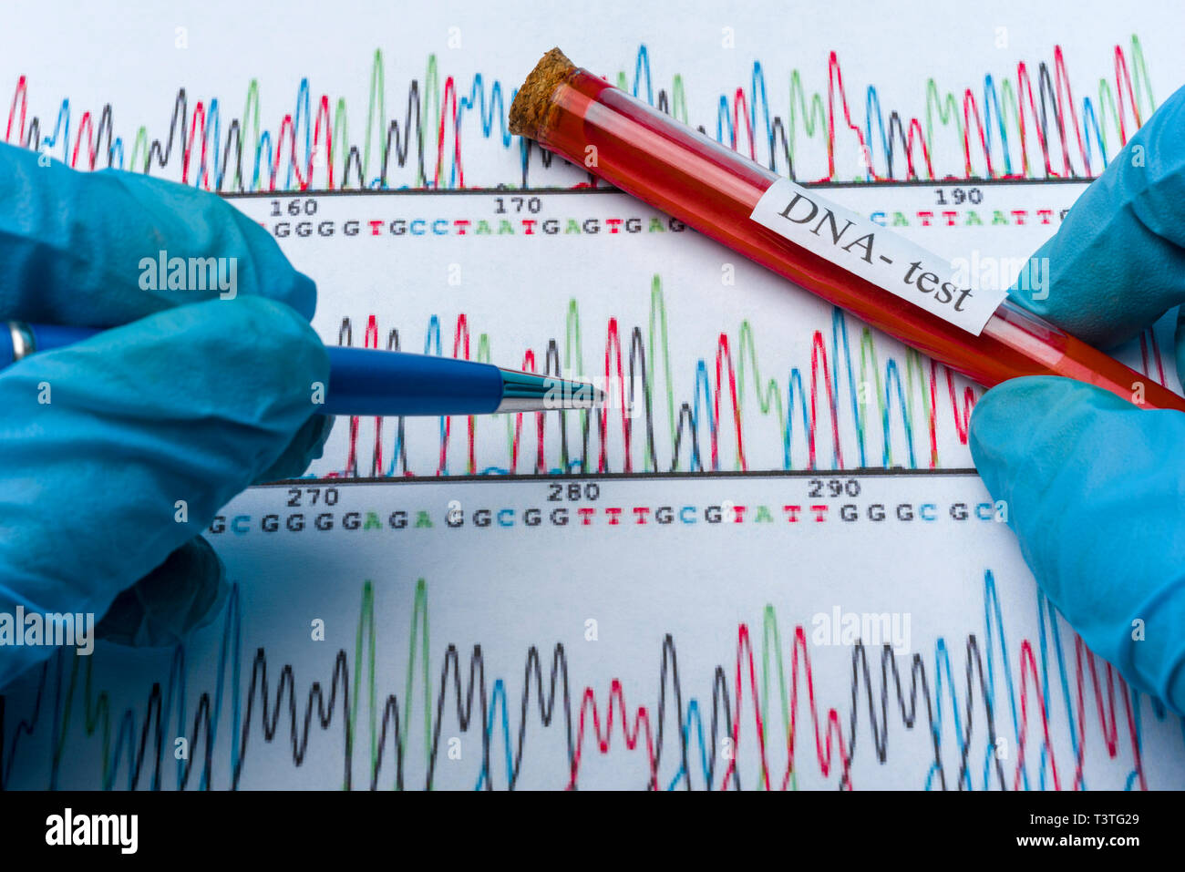 DNA molecule forming inside the vial in for blood analysis Stock Photo ...