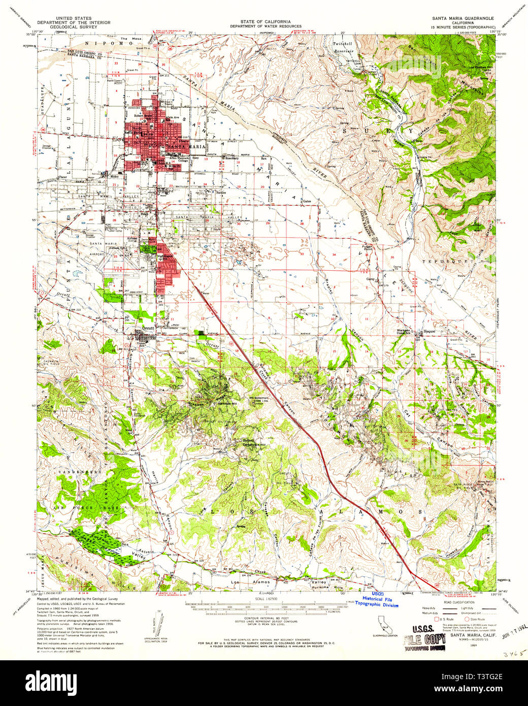 Map of santa maria california hi-res stock photography and images - Alamy