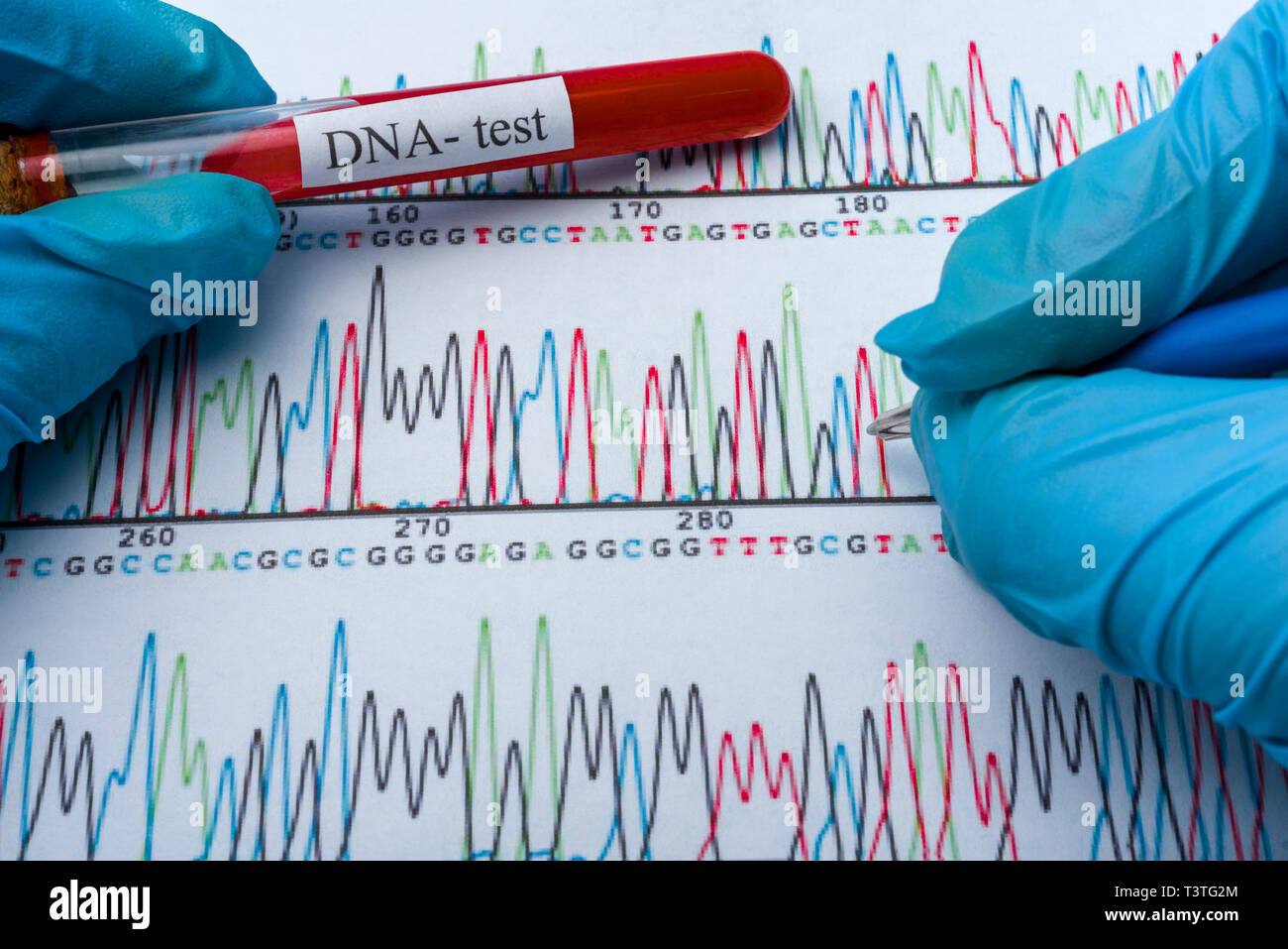 DNA molecule forming inside the vial in for blood analysis Stock Photo ...