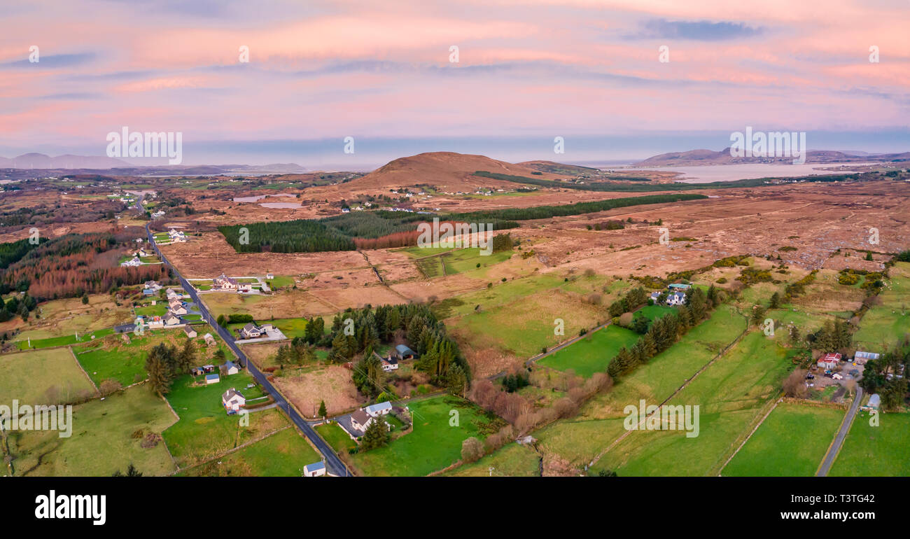 Aerial view of the so called German Road - the road between Doochary ...