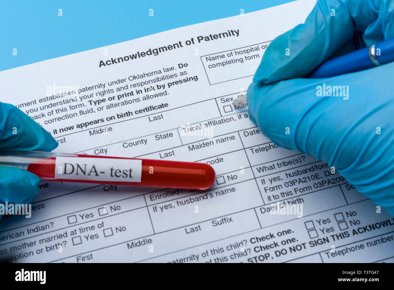DNA molecule forming inside the vial in for blood analysis Stock Photo ...